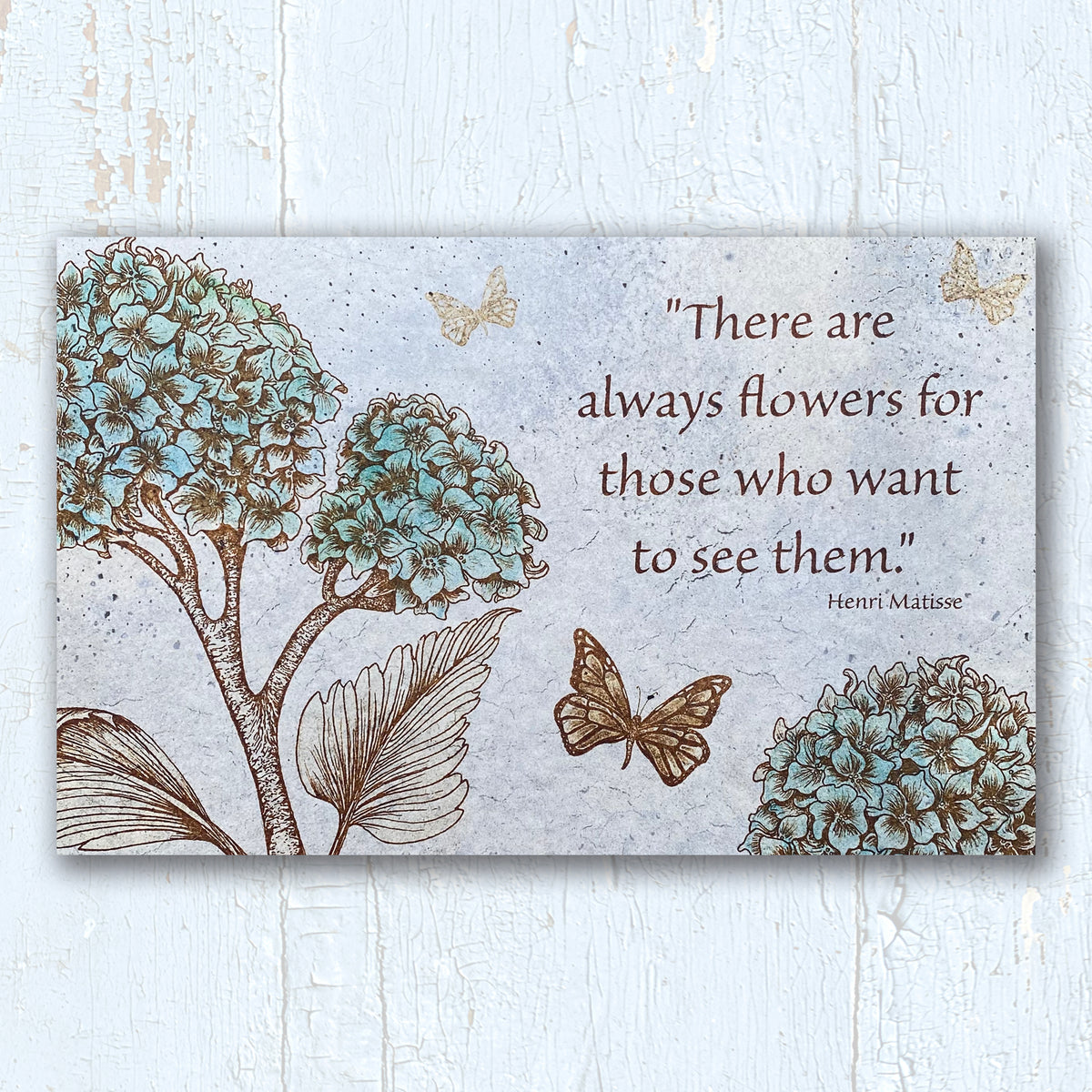 Hydrangea | Wall Mount Art Tile | Quote — Art of the Tile