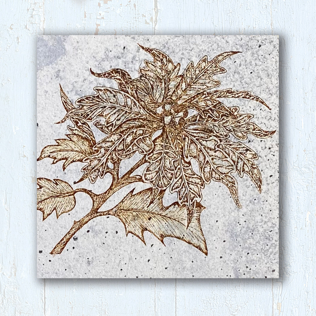 Poinsettia Art Tile — Art of the Tile